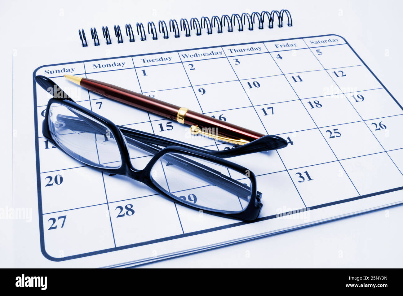 Close up calendar ballpoint hi-res stock photography and images - Alamy
