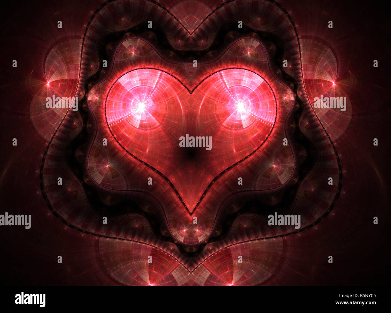 A fractal heart shape background with lots of copy space Stock Photo ...