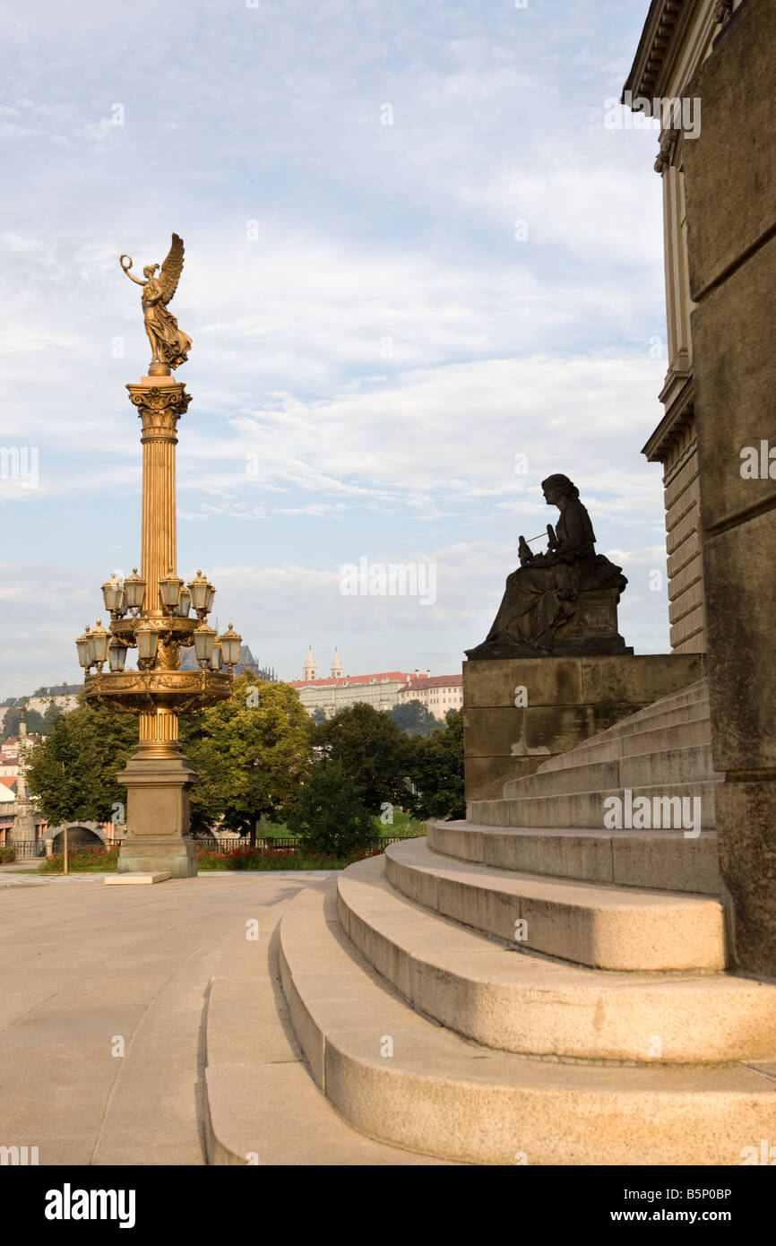 GOLDEN MUSE COLUMN RUDOLFINUM CONCERT HALL OLD TOWN STARE MESTO PRAGUE ...