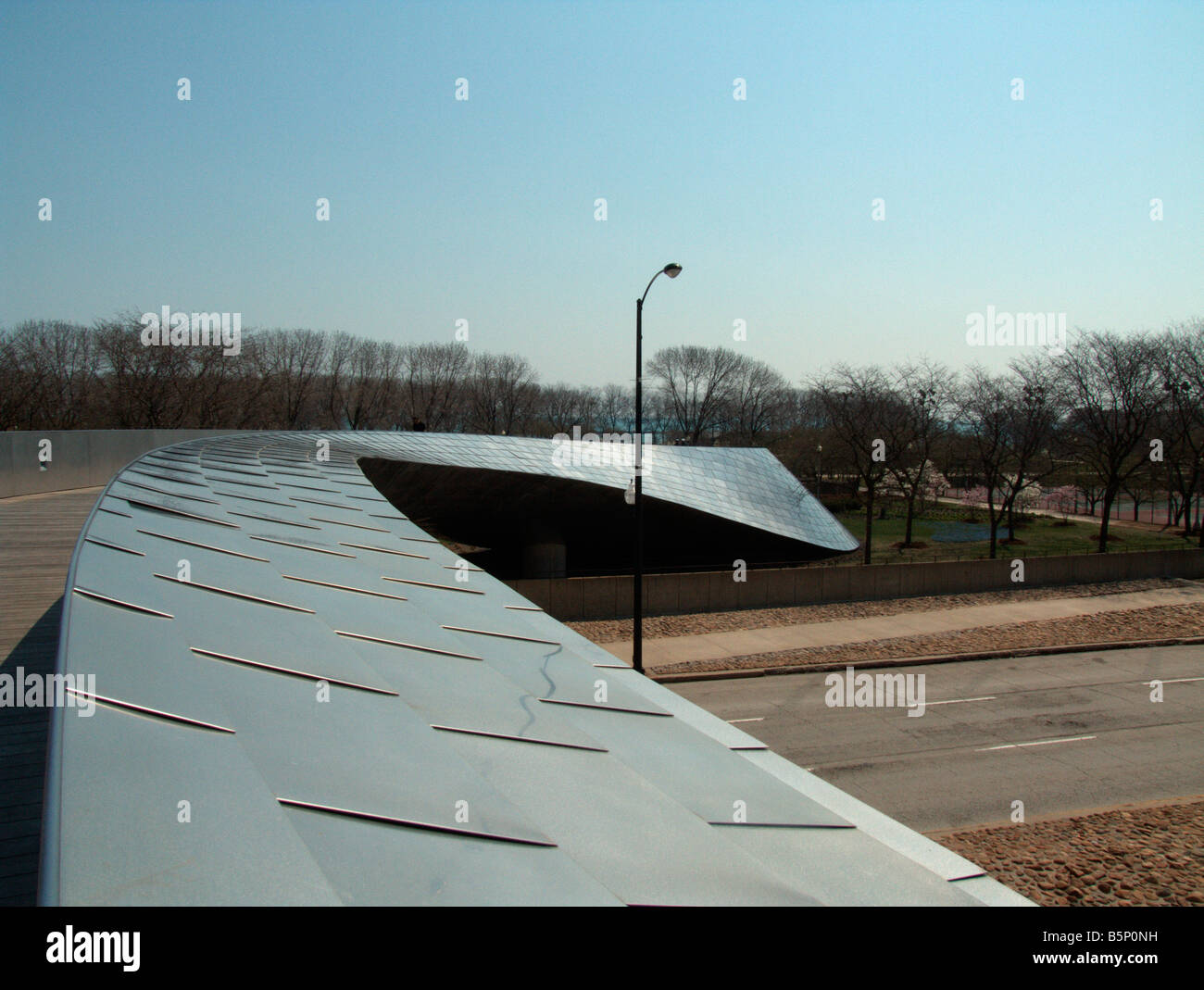 Daley Bicentennial Plaza as seen from BP Bridge (by Frank Gehry, 2004 ...