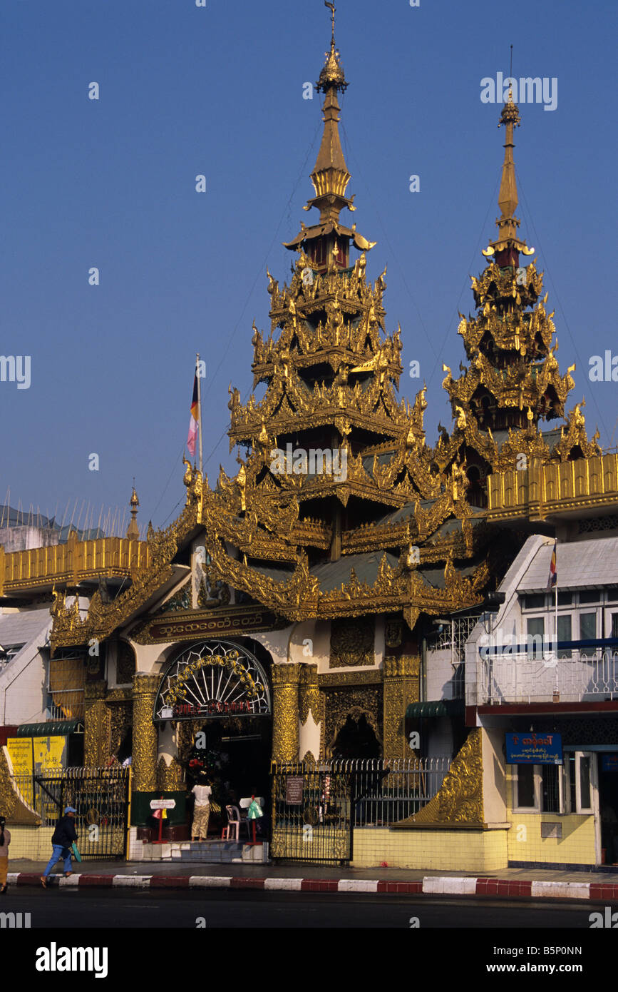 Entrance to Sule Paya or Pagoda, Rangoon or Yangon, Burma or Myanmar ...