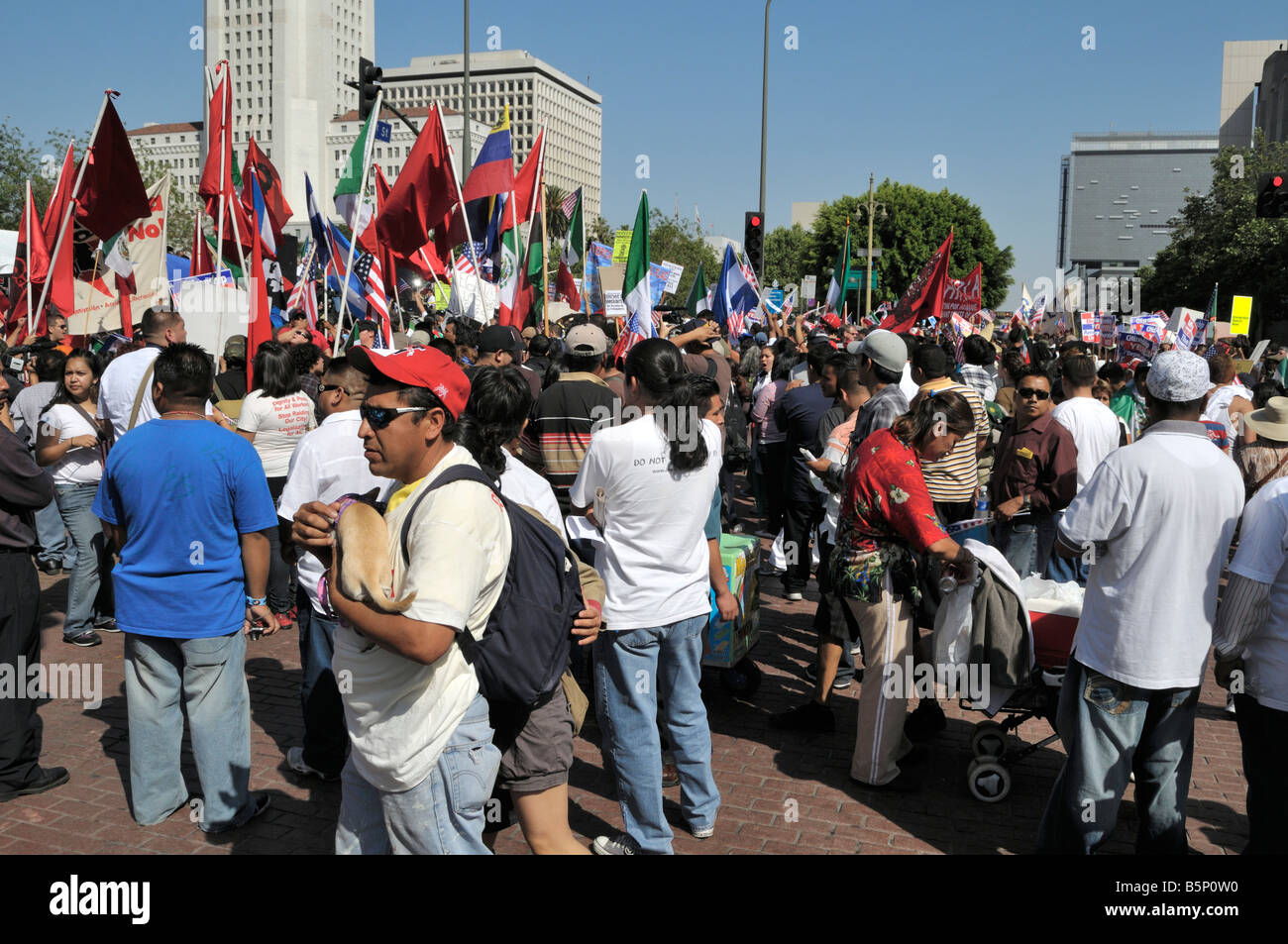 May 1 demonstrations in downtown Los Angeles, California, 2008 Stock ...