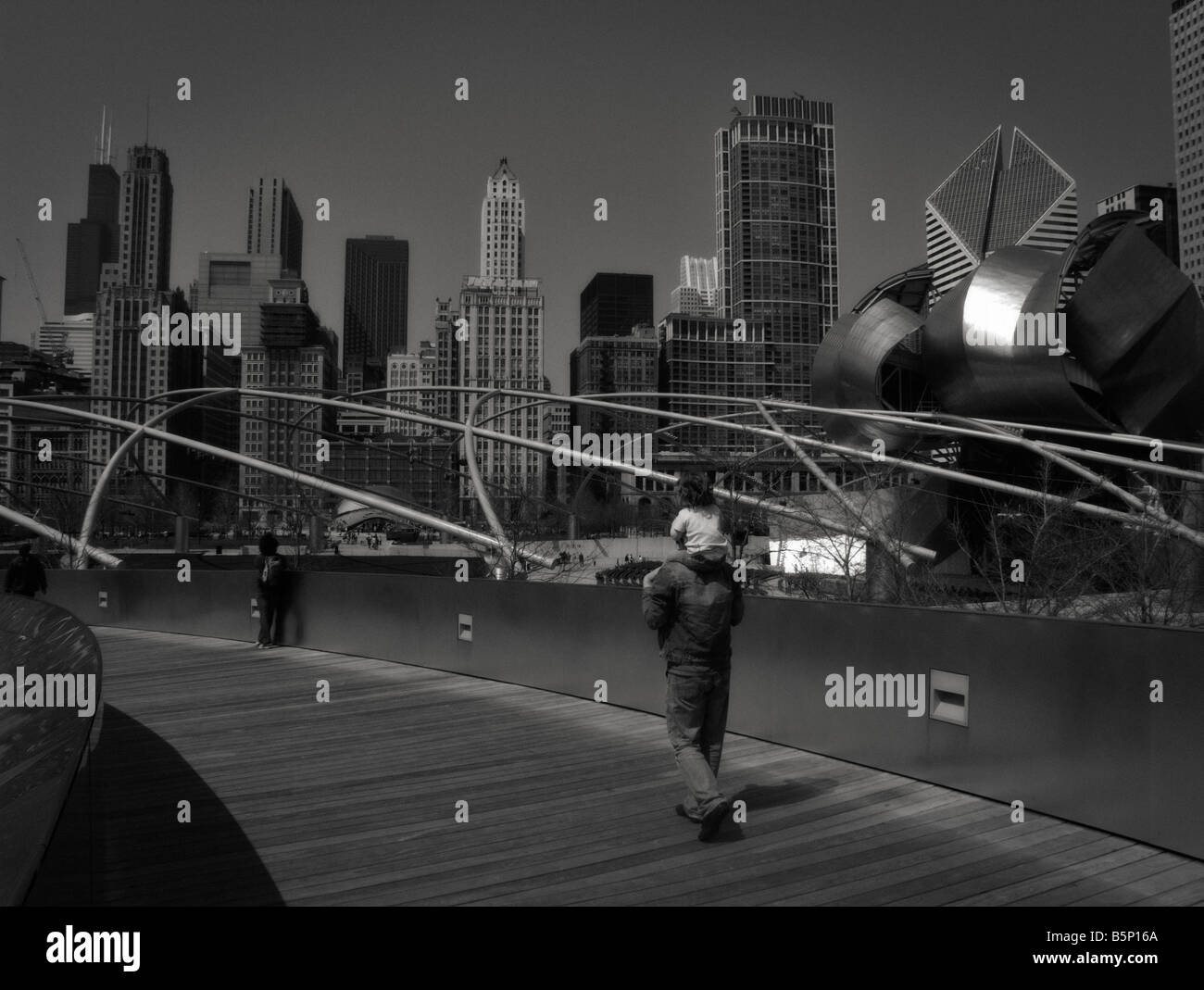 The Loop as seen from BP Bridge (by Frank Gehry, 2004). Millennium Park ...