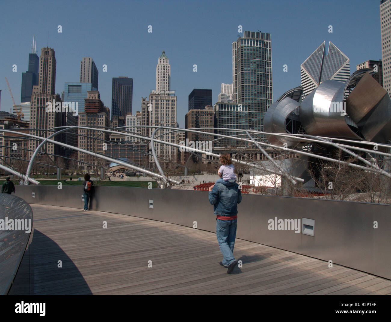 The Loop as seen from BP Bridge (by Frank Gehry, 2004). Millennium Park ...