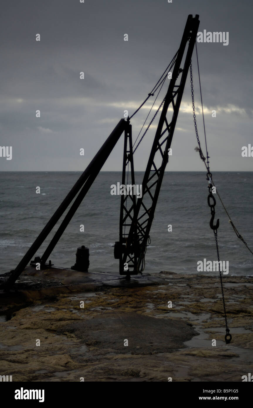 Old stone quarry crane hi-res stock photography and images - Alamy