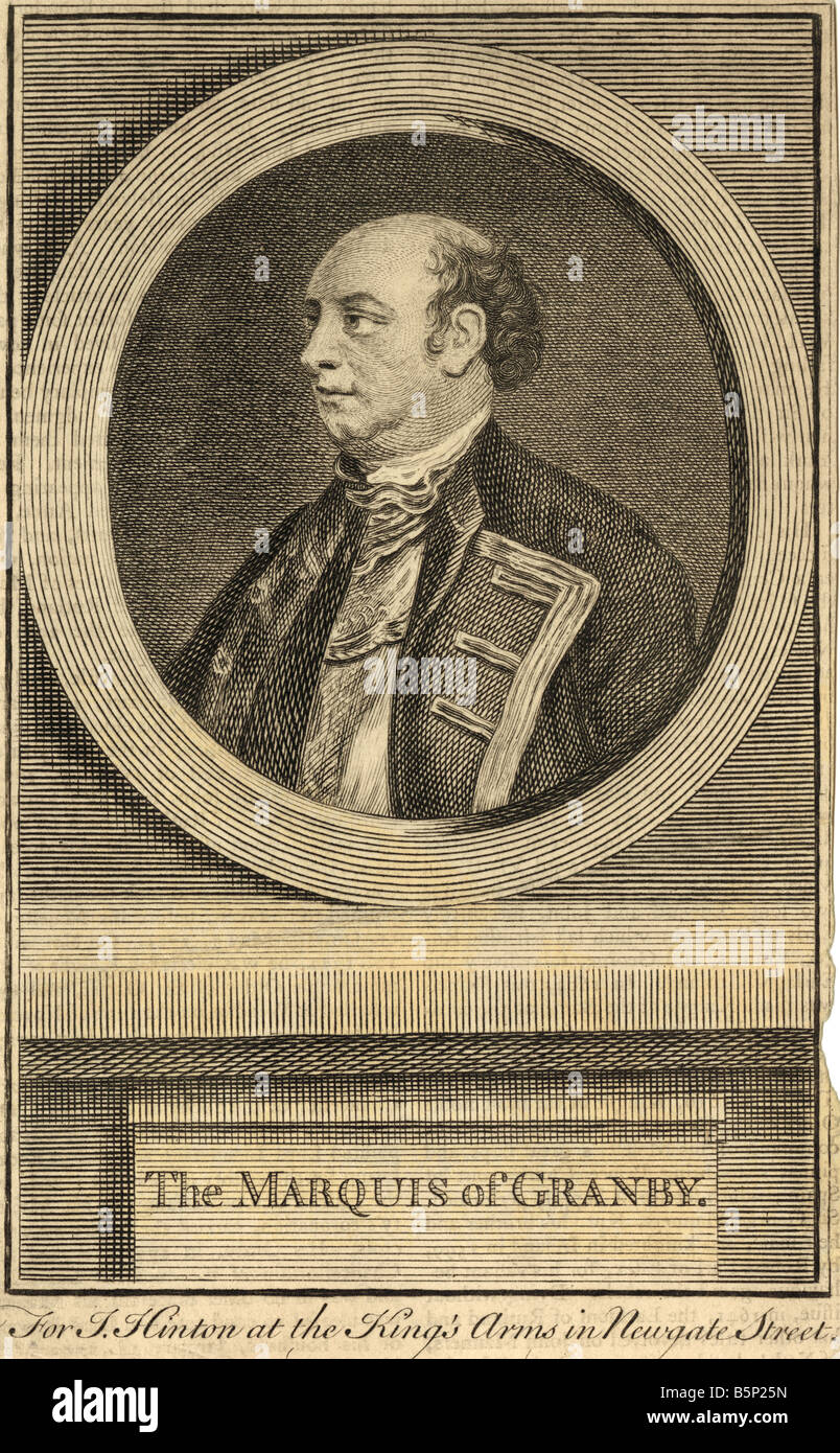 Antique engraving of John Manners Stock Photo - Alamy
