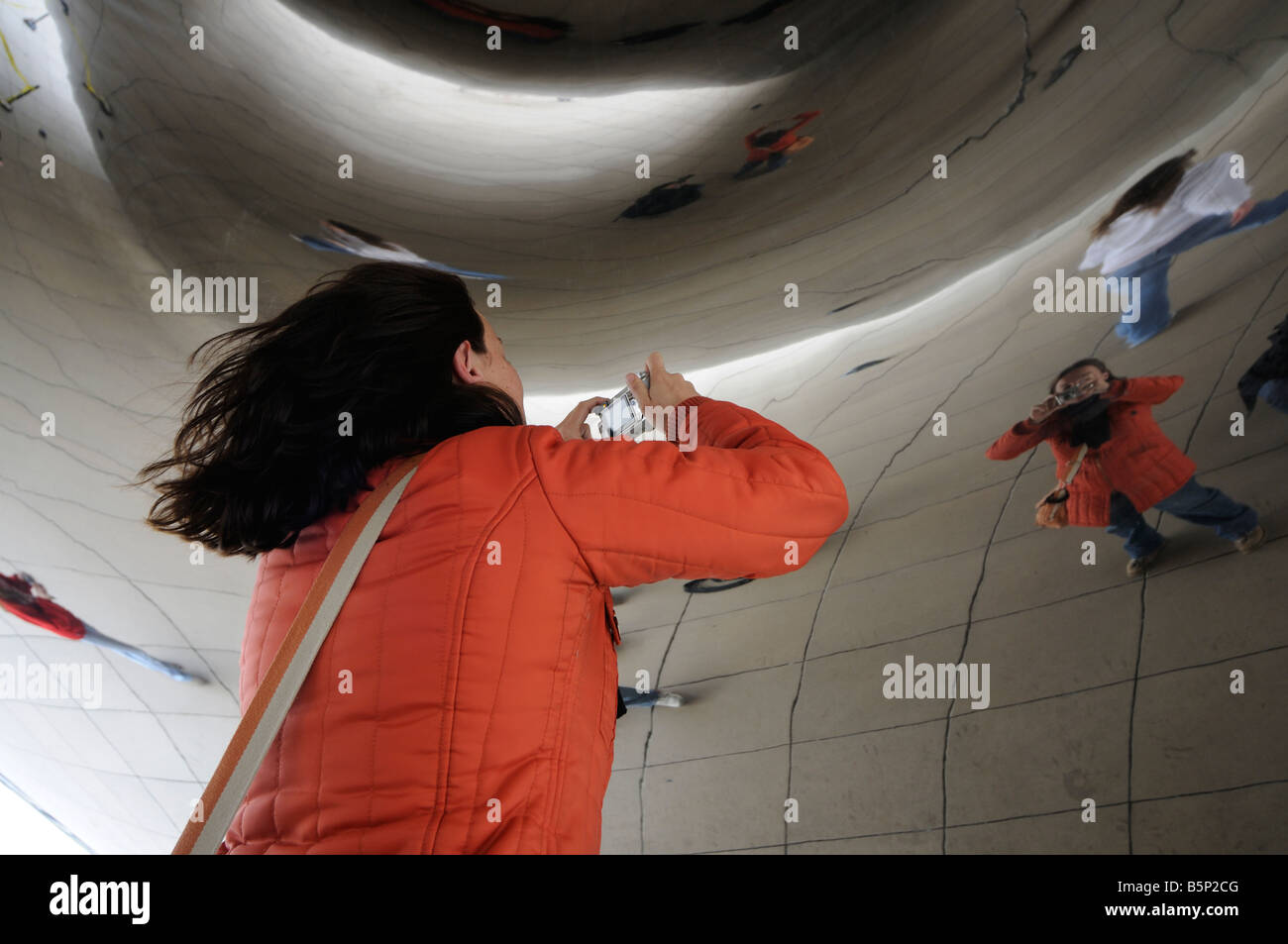 Inside the concave chamber of The Cloud Gate (aka "the Bean ...
