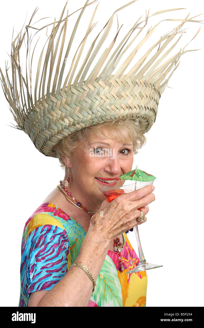Lady on the beach with a cocktail hi-res stock photography and images ...