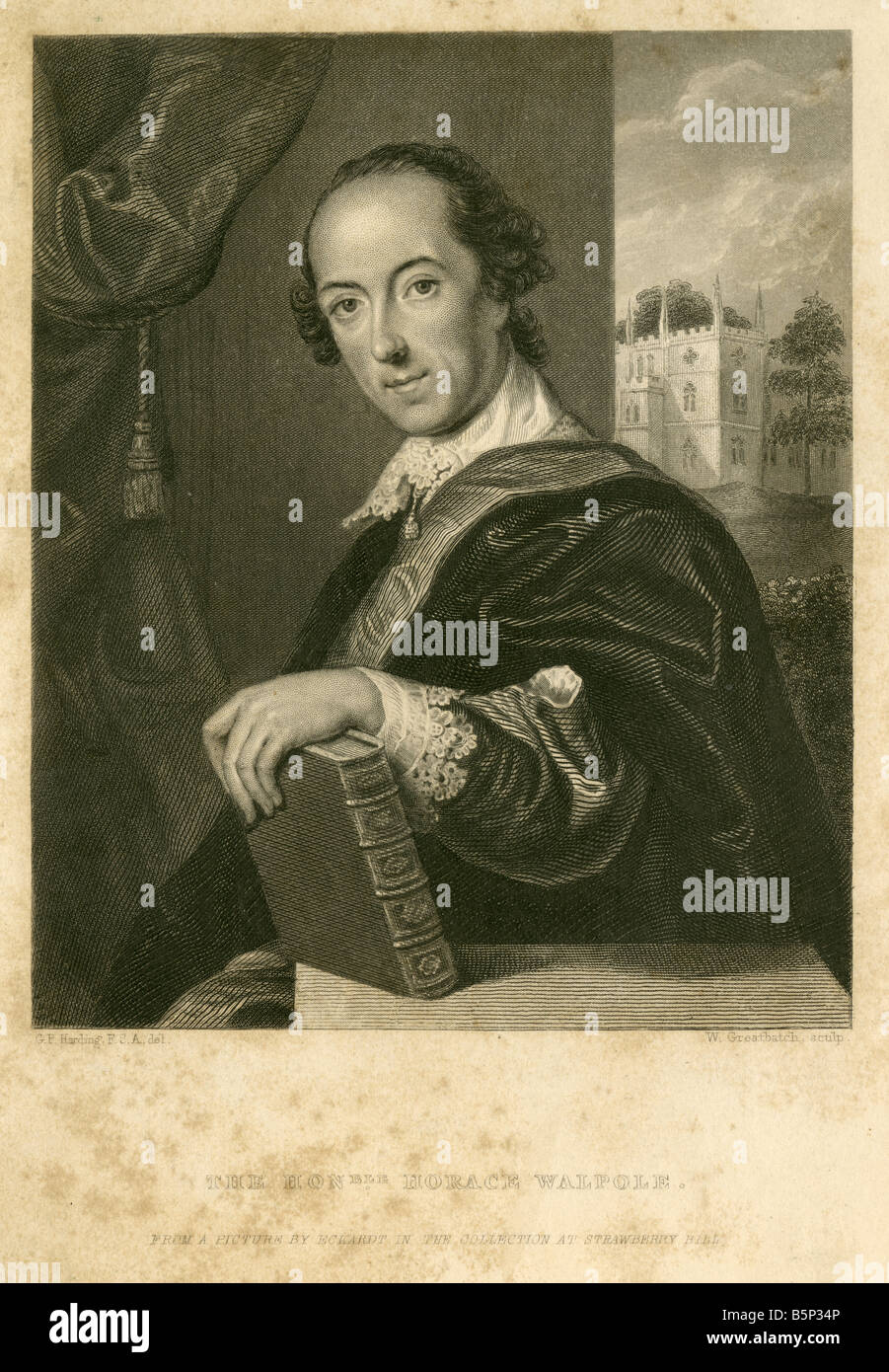 Antique engraving of Horace Walpole Stock Photo - Alamy
