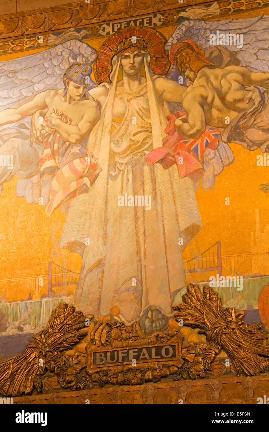 Art Deco Mural in City Hall Buffalo New York State USA Stock Photo - Alamy