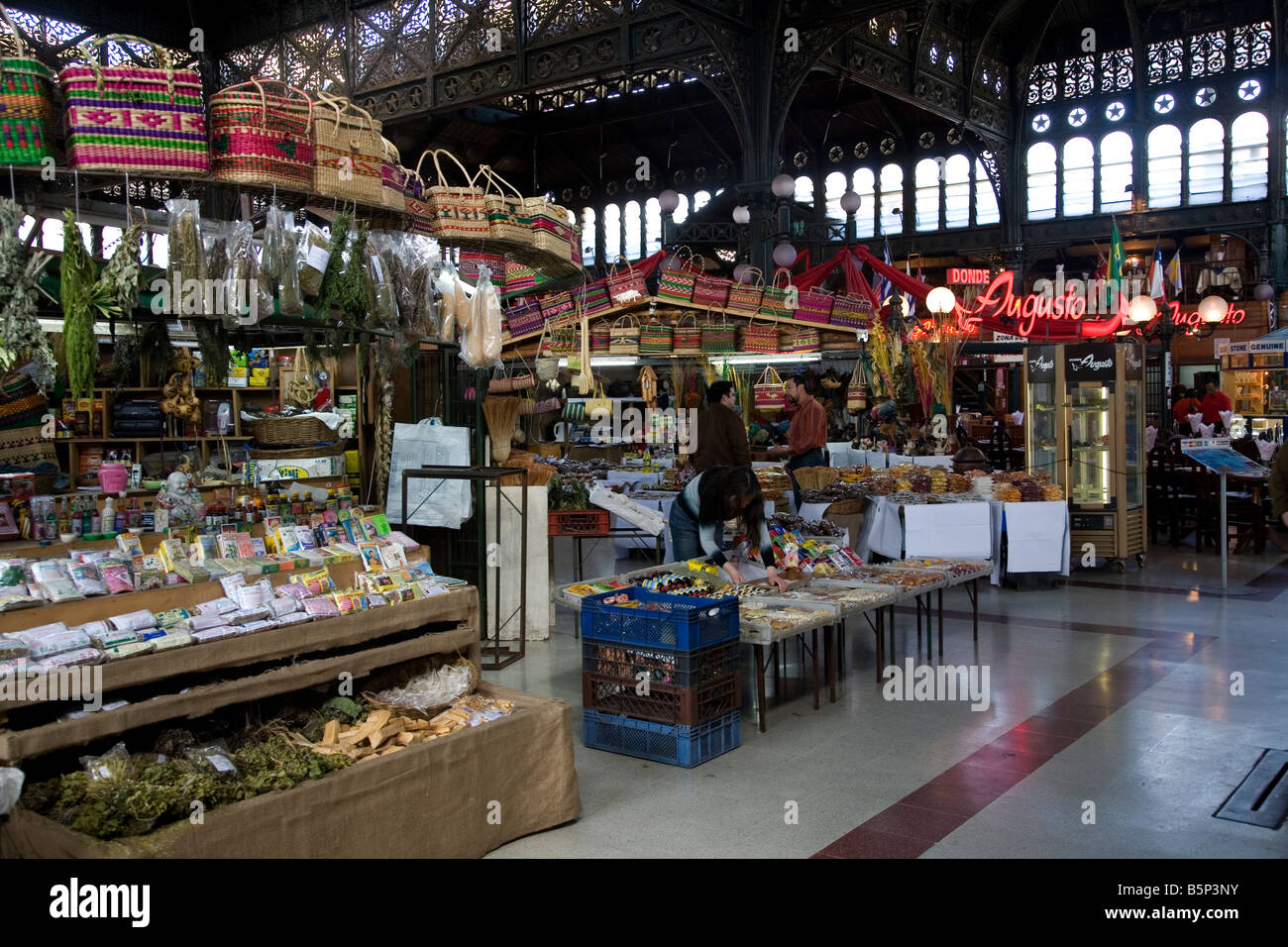 Inside of Mercado Central, Central Market, Santiago, Chile Stock Photo ...