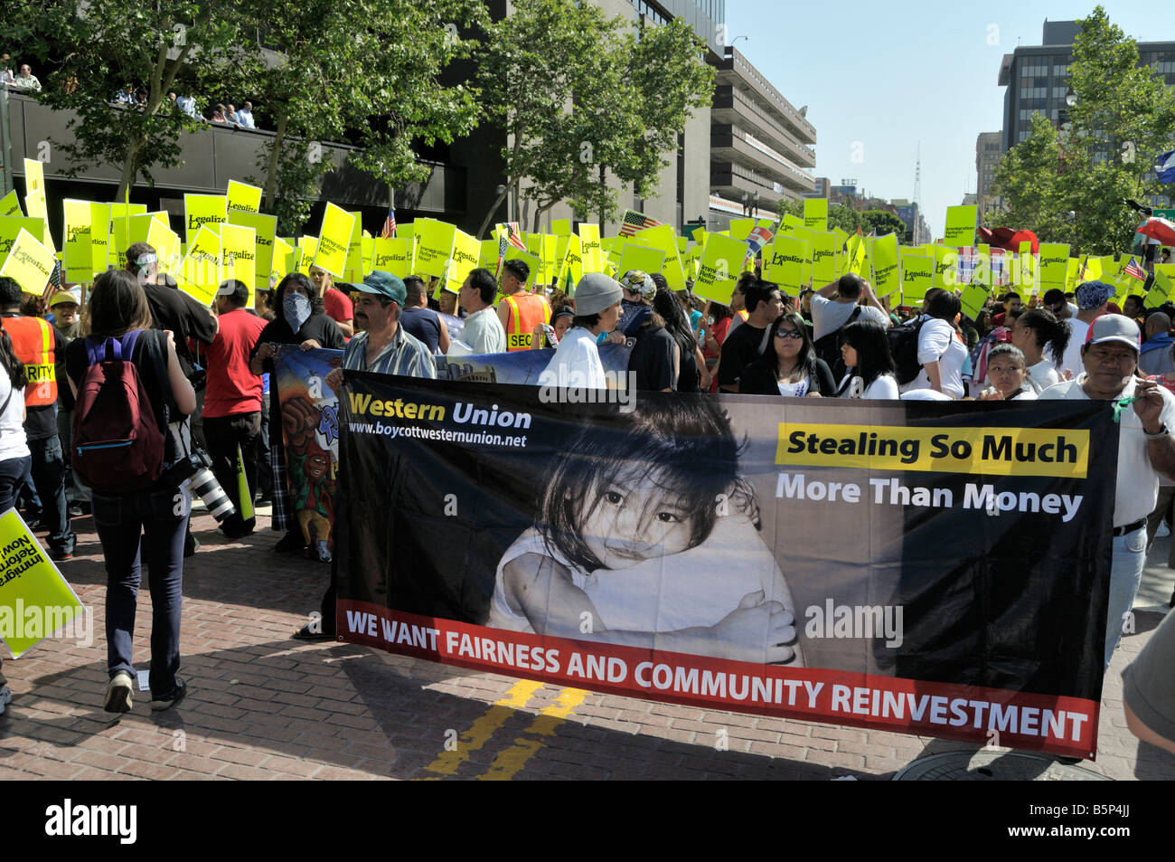 May 1 demonstrations in downtown Los Angeles, California, 2008 Stock ...