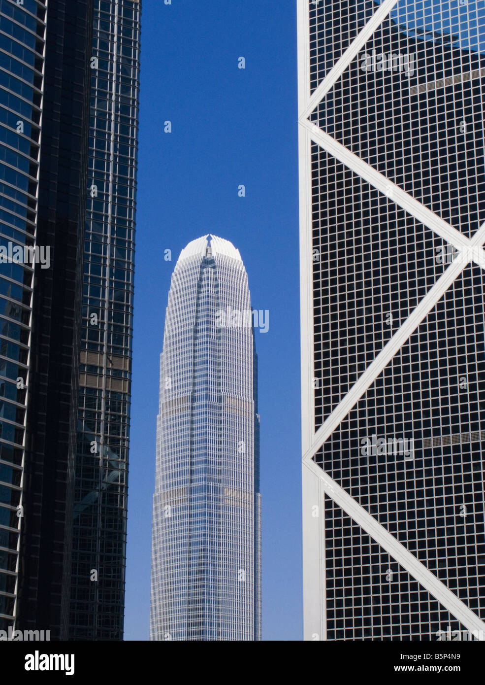 "Hong Kong skyline with the IFC tower between two other prominent ...
