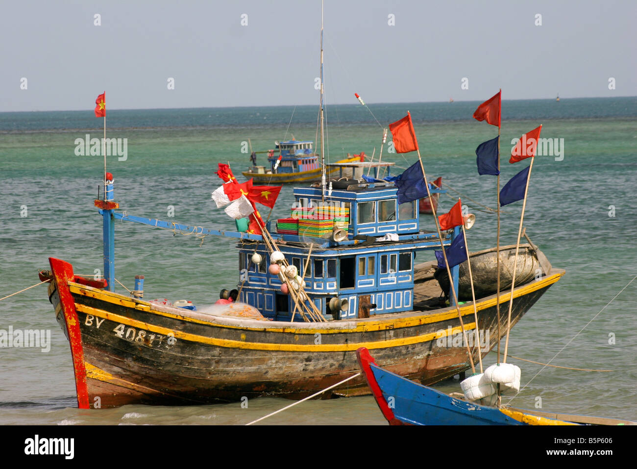 colorful boat on china sea, con dao islands aka poulo condor, vietnam ...