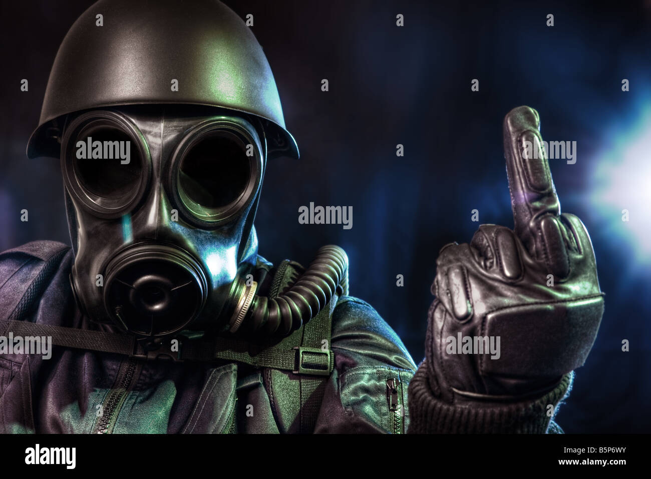 Gas masked man Stock Photo - Alamy