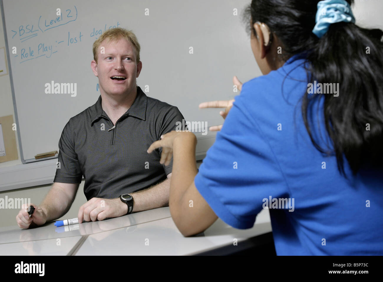 Deaf teacher deaf student hi-res stock photography and images - Alamy