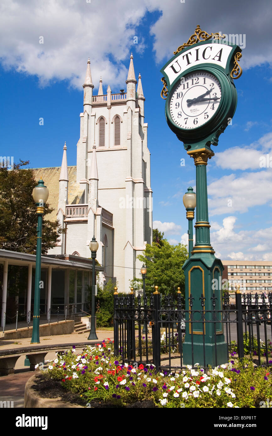 Clock on Genesee Street Utica City New York State USA Stock Photo - Alamy