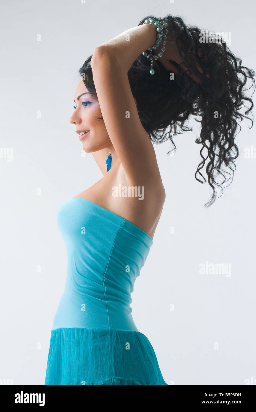 The girl removed on a white background Stock Photo - Alamy