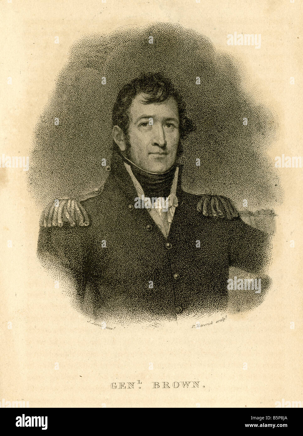 Antique engraving of Jacob Jennings Brown Stock Photo - Alamy