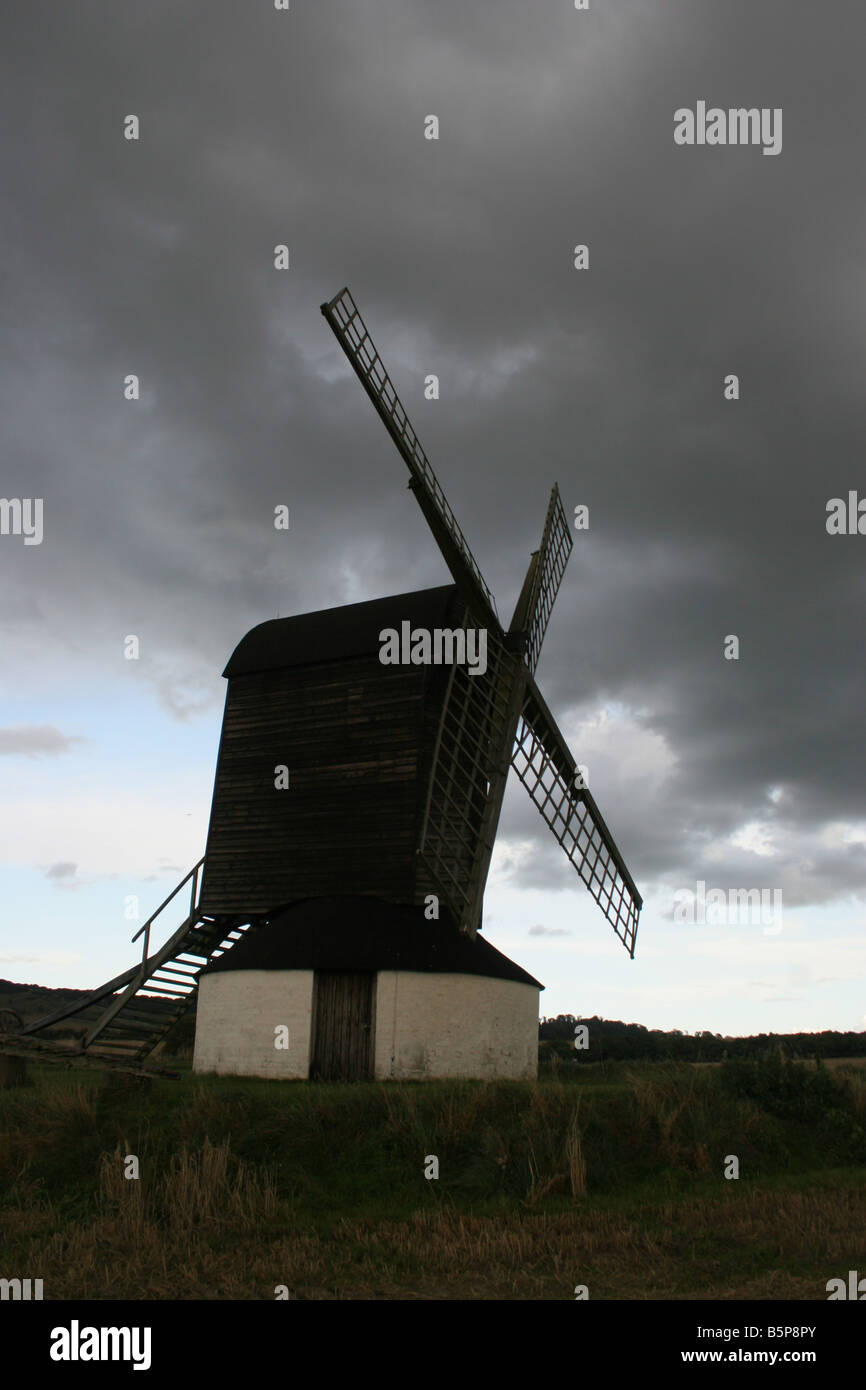 Pitstone open trestle post mill Buckinghamshire Stock Photo - Alamy