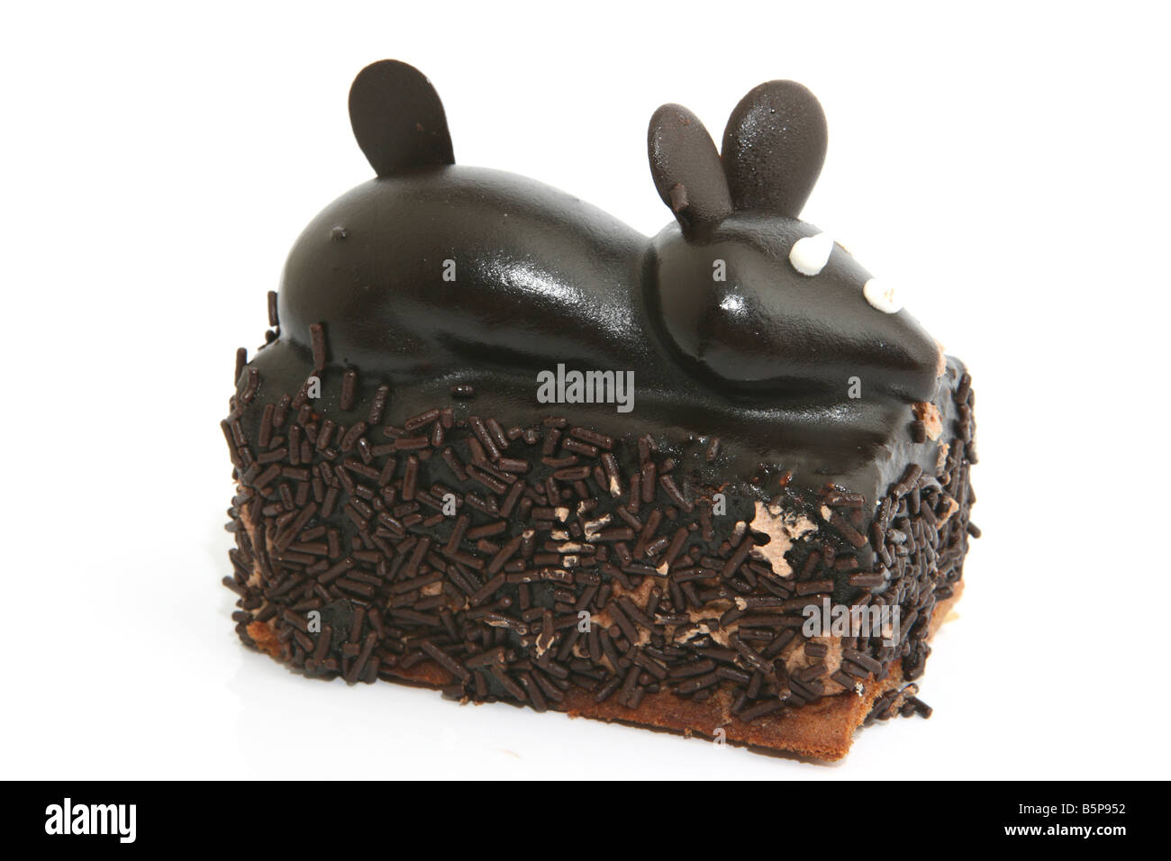 chocolate mouse cream cake isolated on white background Stock Photo - Alamy