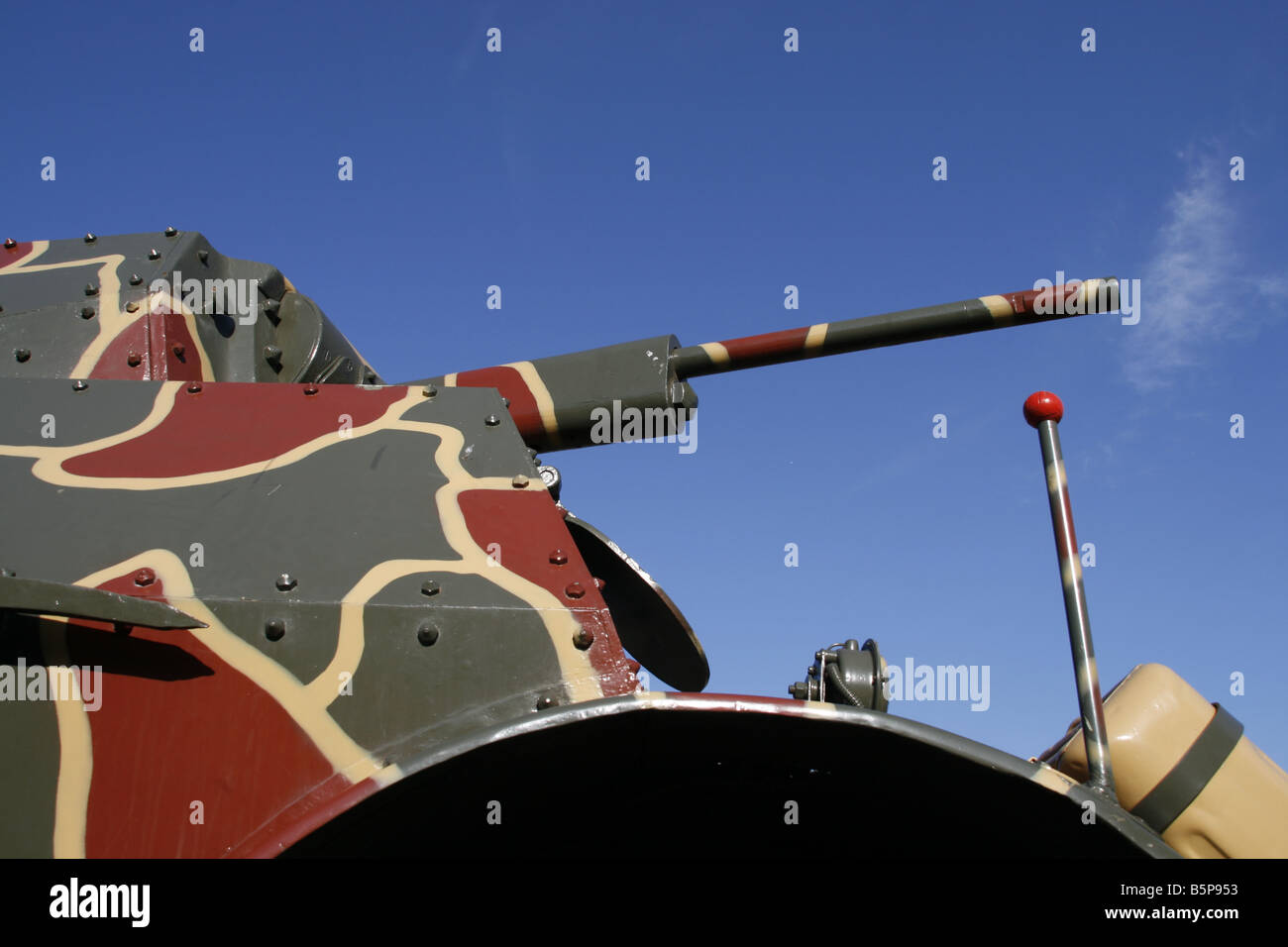 one old style italian military army tank blue sky Stock Photo - Alamy