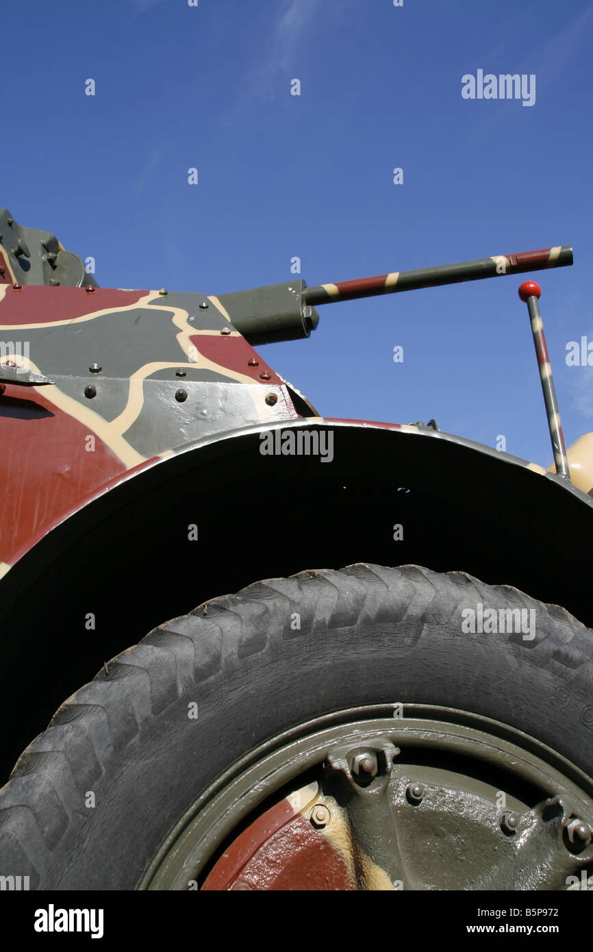 one old style italian military army tank blue sky Stock Photo - Alamy