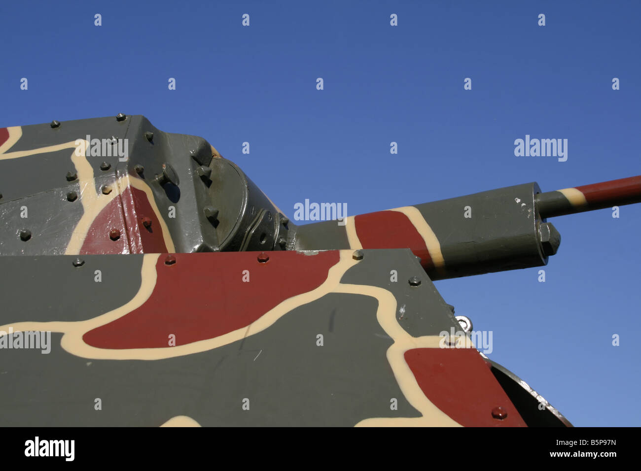one old style italian military army tank blue sky Stock Photo - Alamy