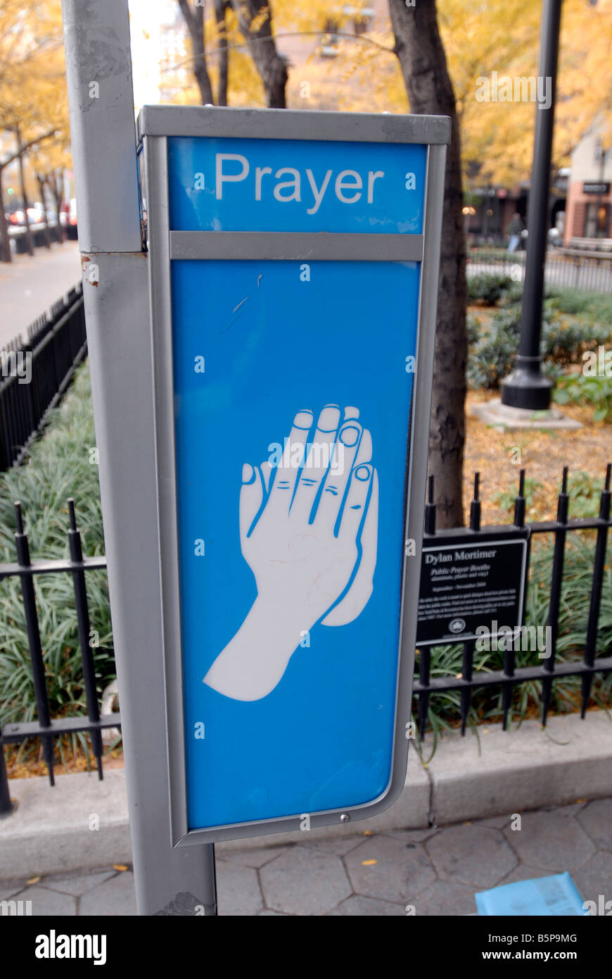 A Prayer Booth is seen in Roosevelt Island Tramway Park in New York ...