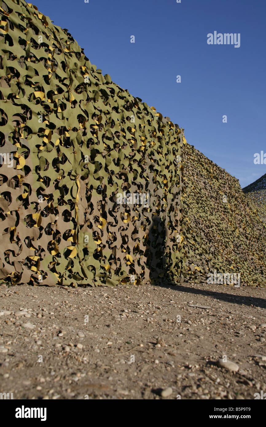 camouflage military army base tent at open day Stock Photo - Alamy