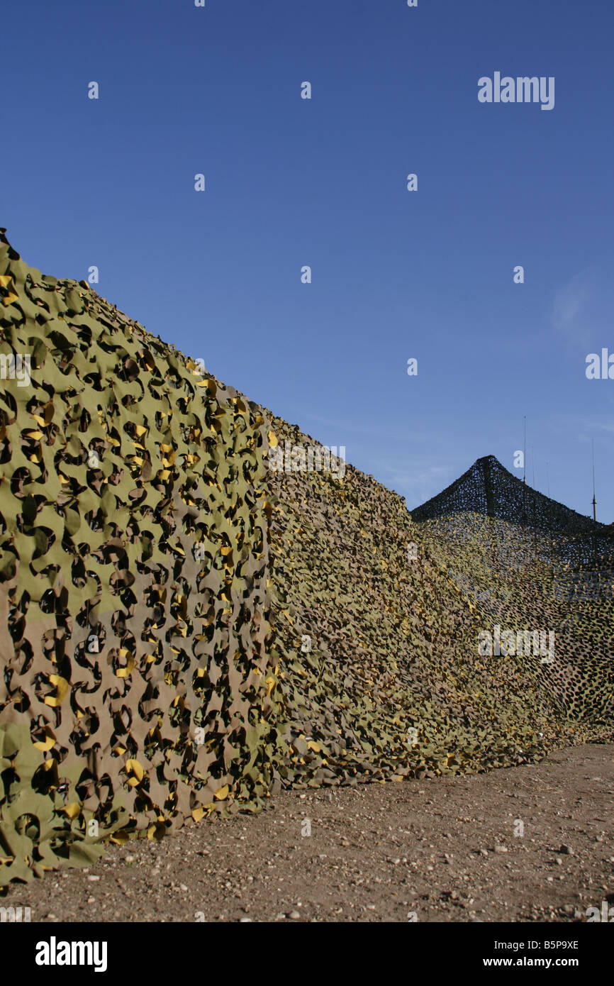 camouflage military army base tent at open day Stock Photo - Alamy