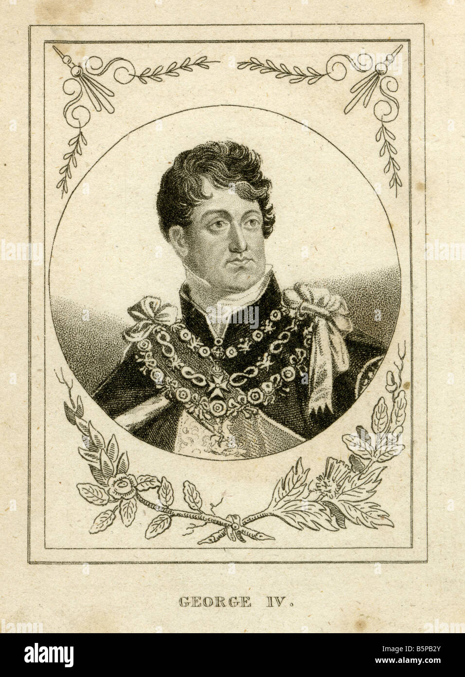 Antique engraving of George IV Stock Photo - Alamy