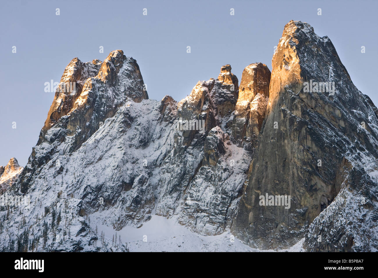 Liberty Bell and Early Winters Spires at Washington Pass in winter Mt ...