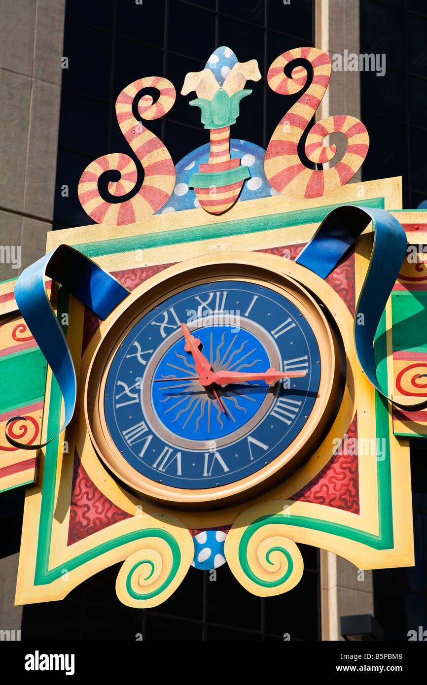 Clock on Wall Street Arch Downtown Orlando Florida USA Stock Photo - Alamy