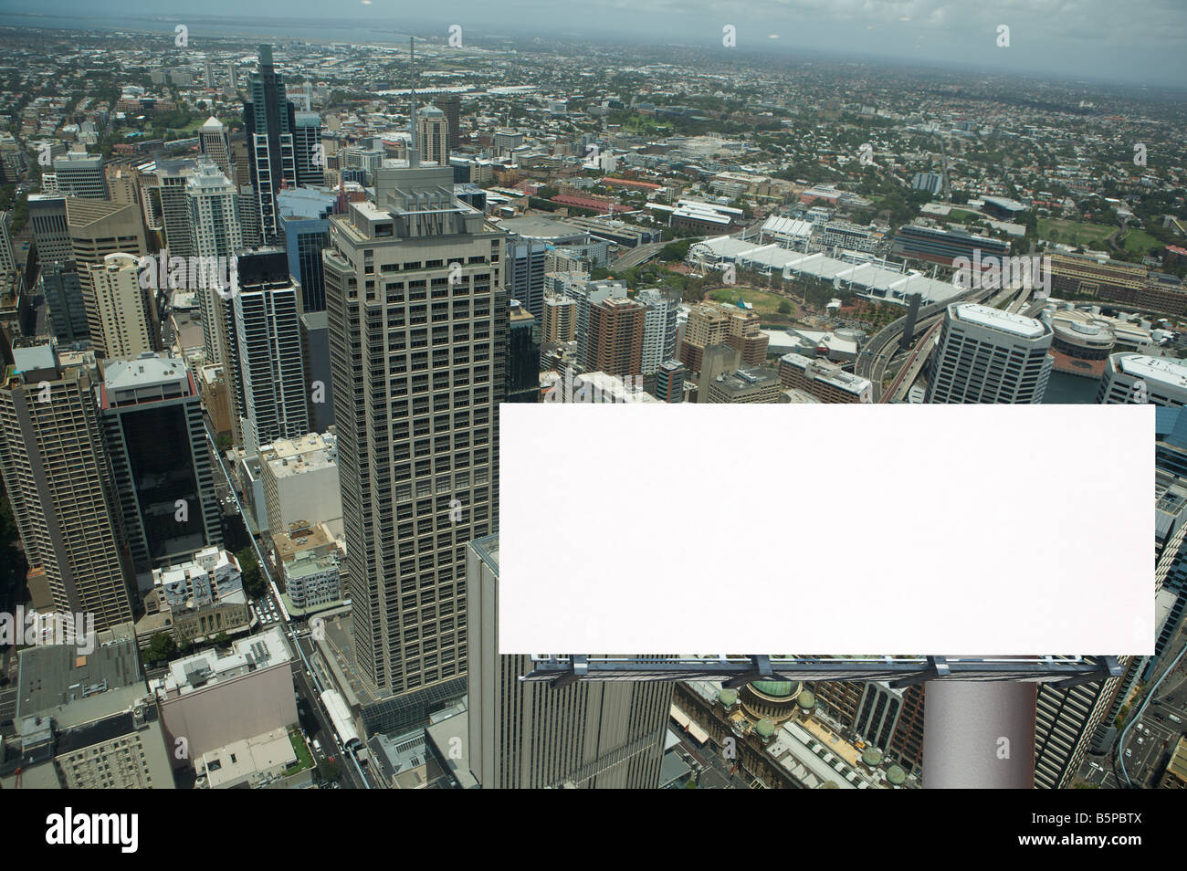 blank large white billboard outdoor, aerial view Stock Photo - Alamy