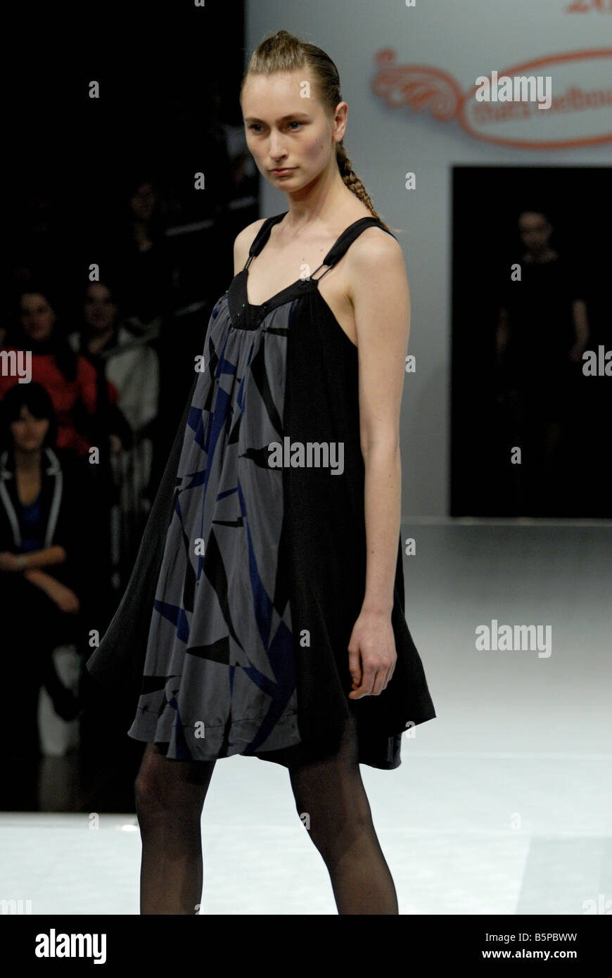 Female model at fashion show Stock Photo - Alamy