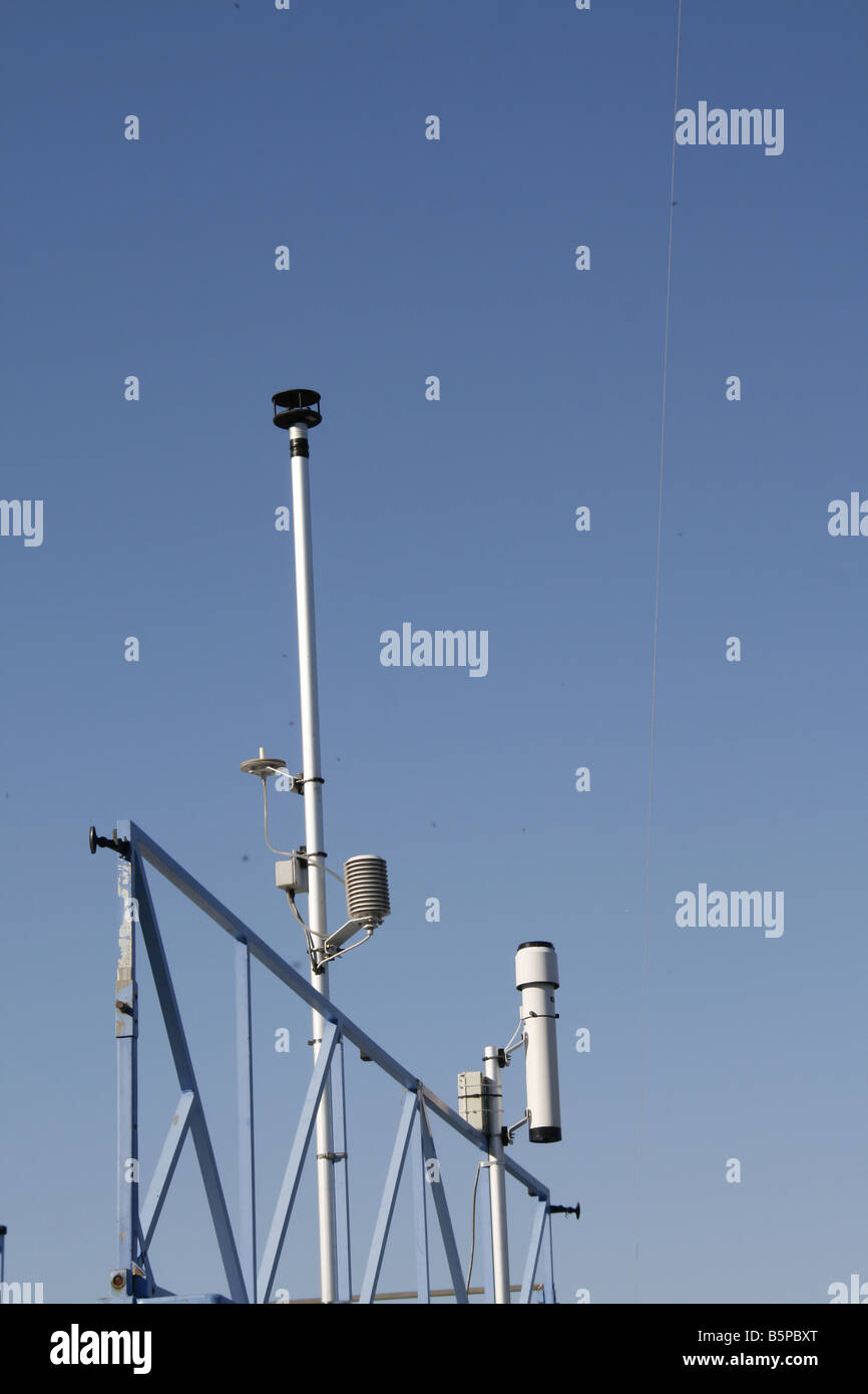 weather station with instruments outdoors in sun Stock Photo - Alamy