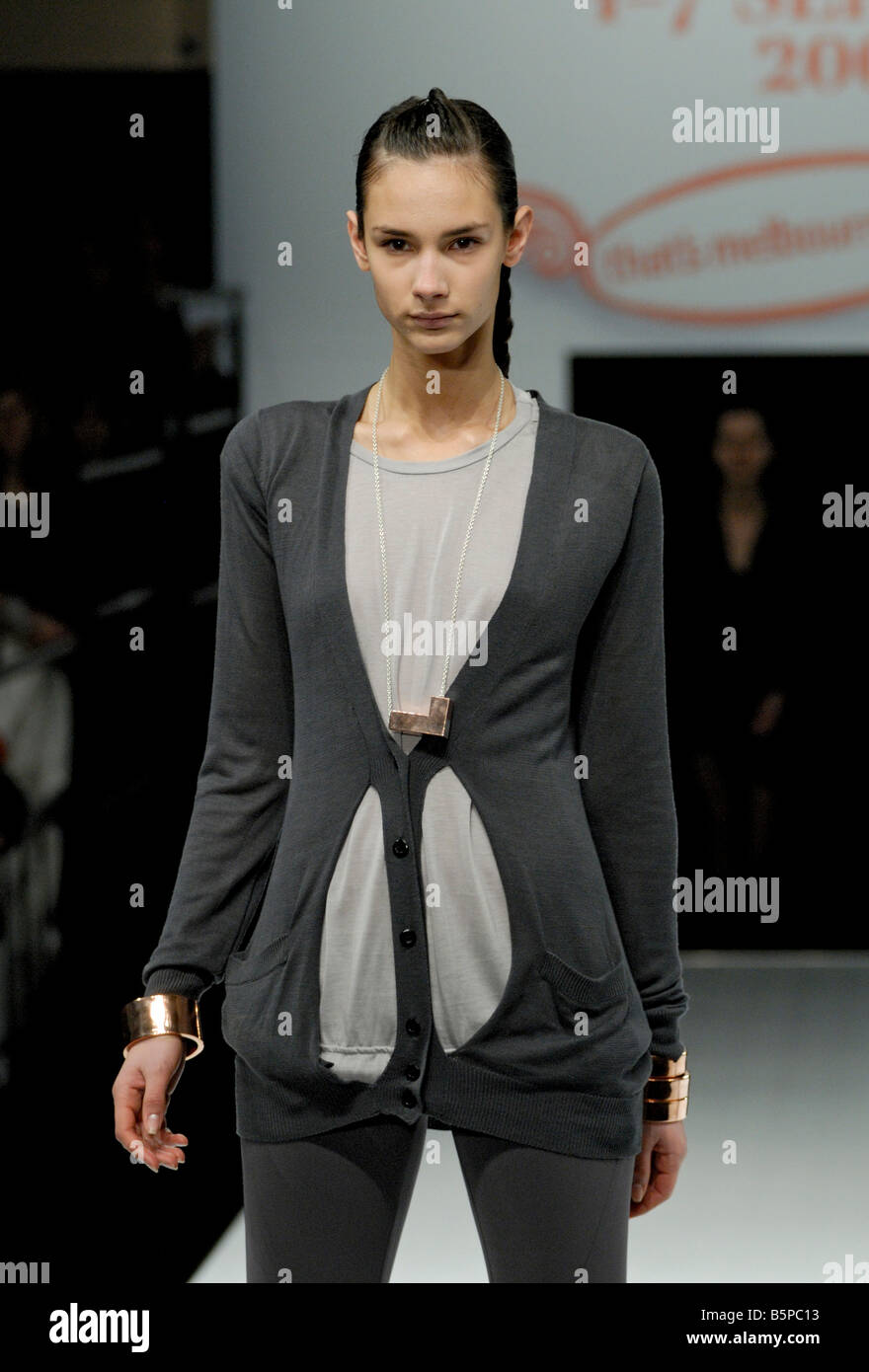 Female model at fashion show Stock Photo - Alamy