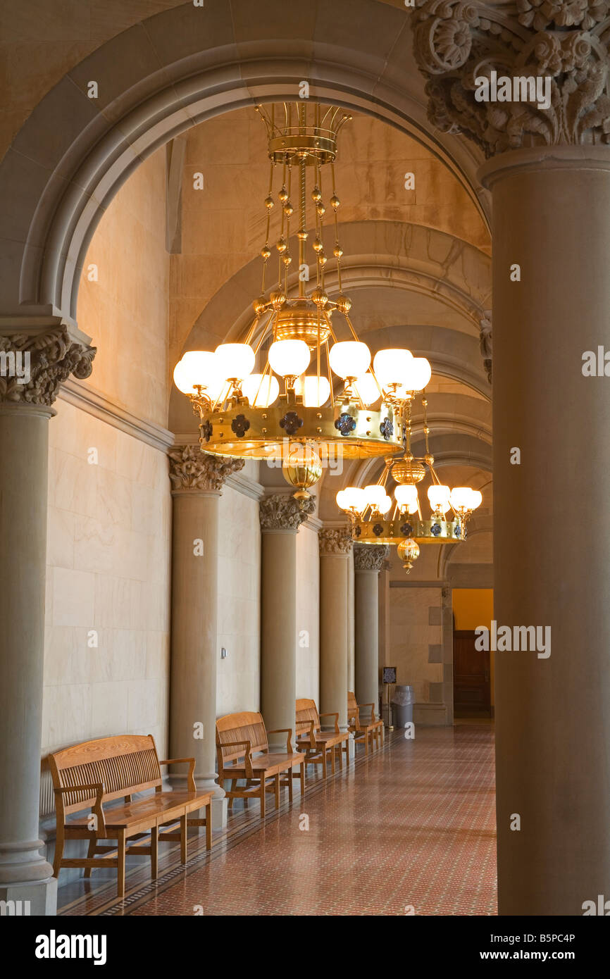 Upper Senate Corridor State Capitol Building Albany New York State USA ...