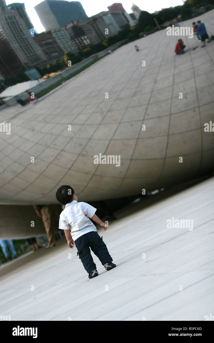 Boy Wondering at Millennium Park, Chicago Stock Photo - Alamy