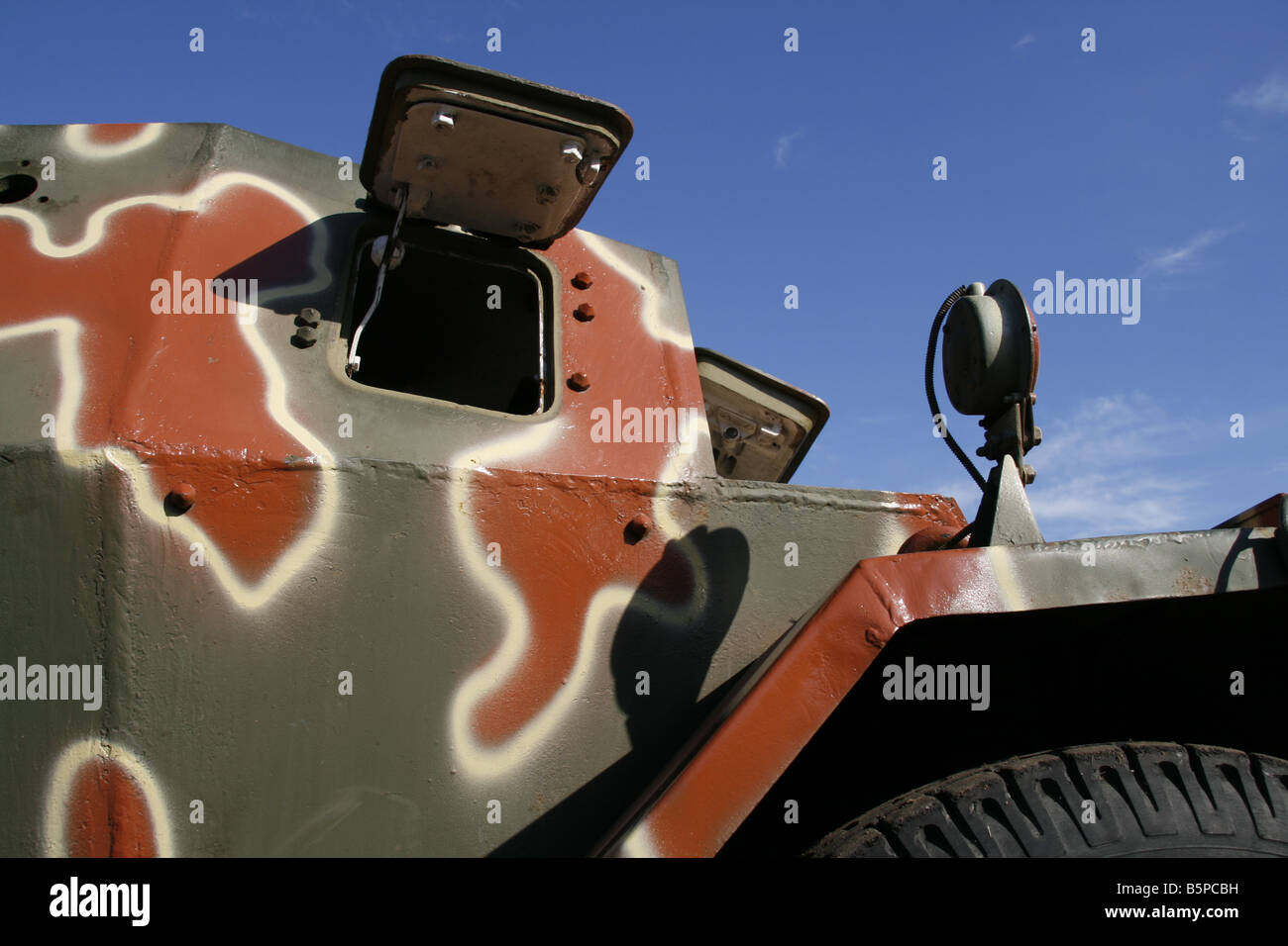 one old style italian military army tank blue sky Stock Photo - Alamy