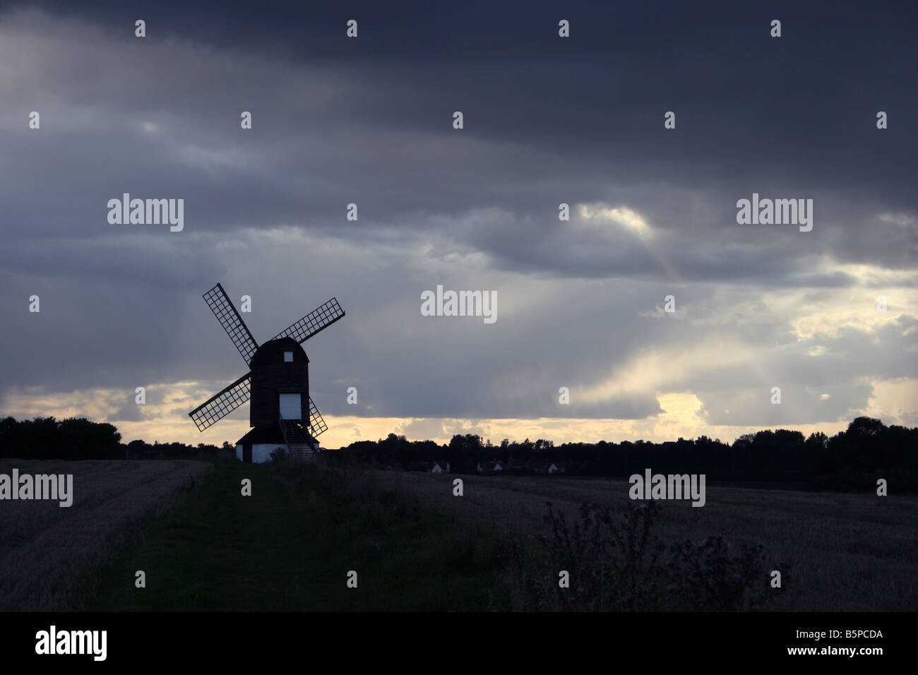 Pitstone open trestle post mill Buckinghamshire Stock Photo - Alamy