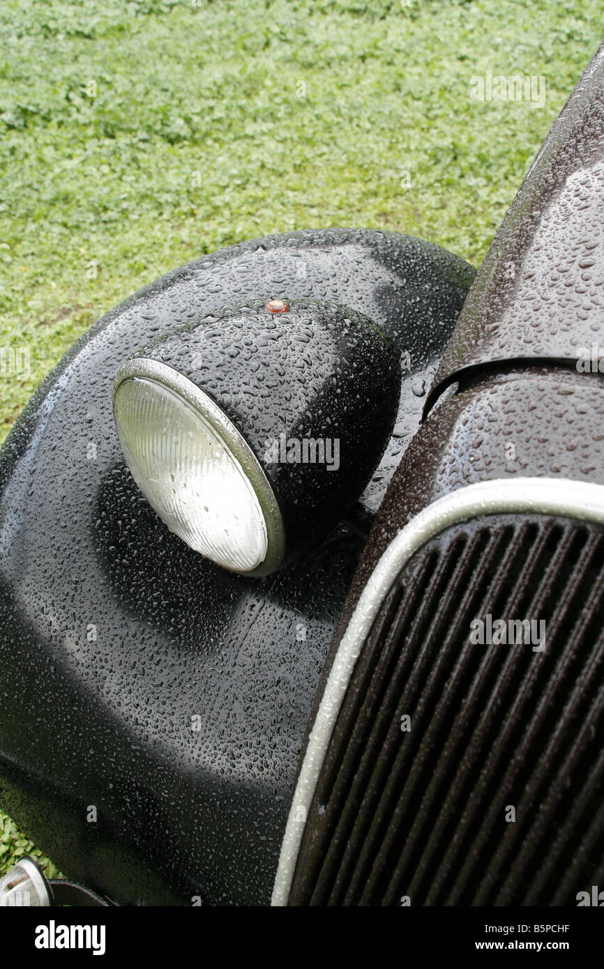 detail classic vintage car at event show in rain Stock Photo - Alamy