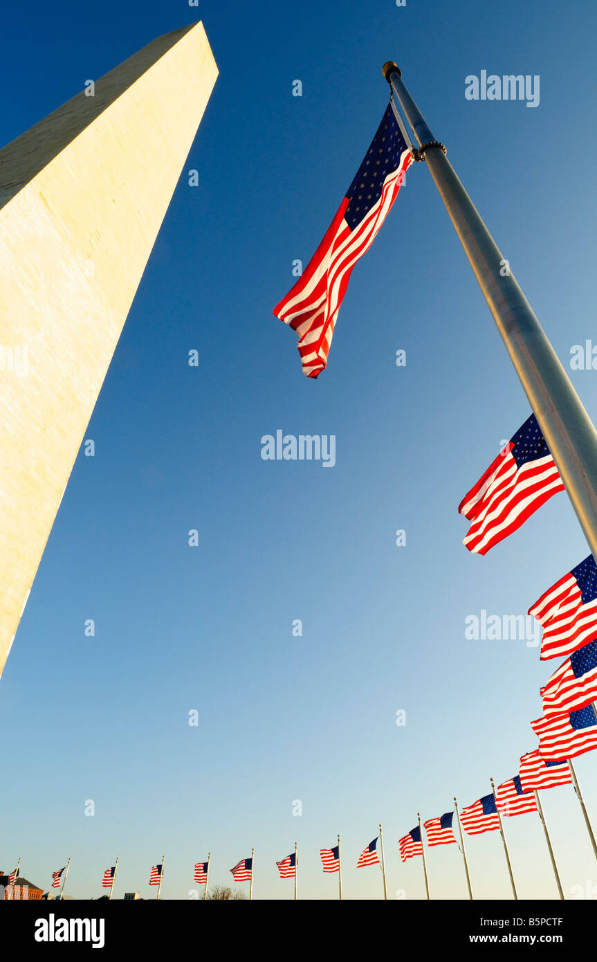 Washington monument american flags hi-res stock photography and images ...