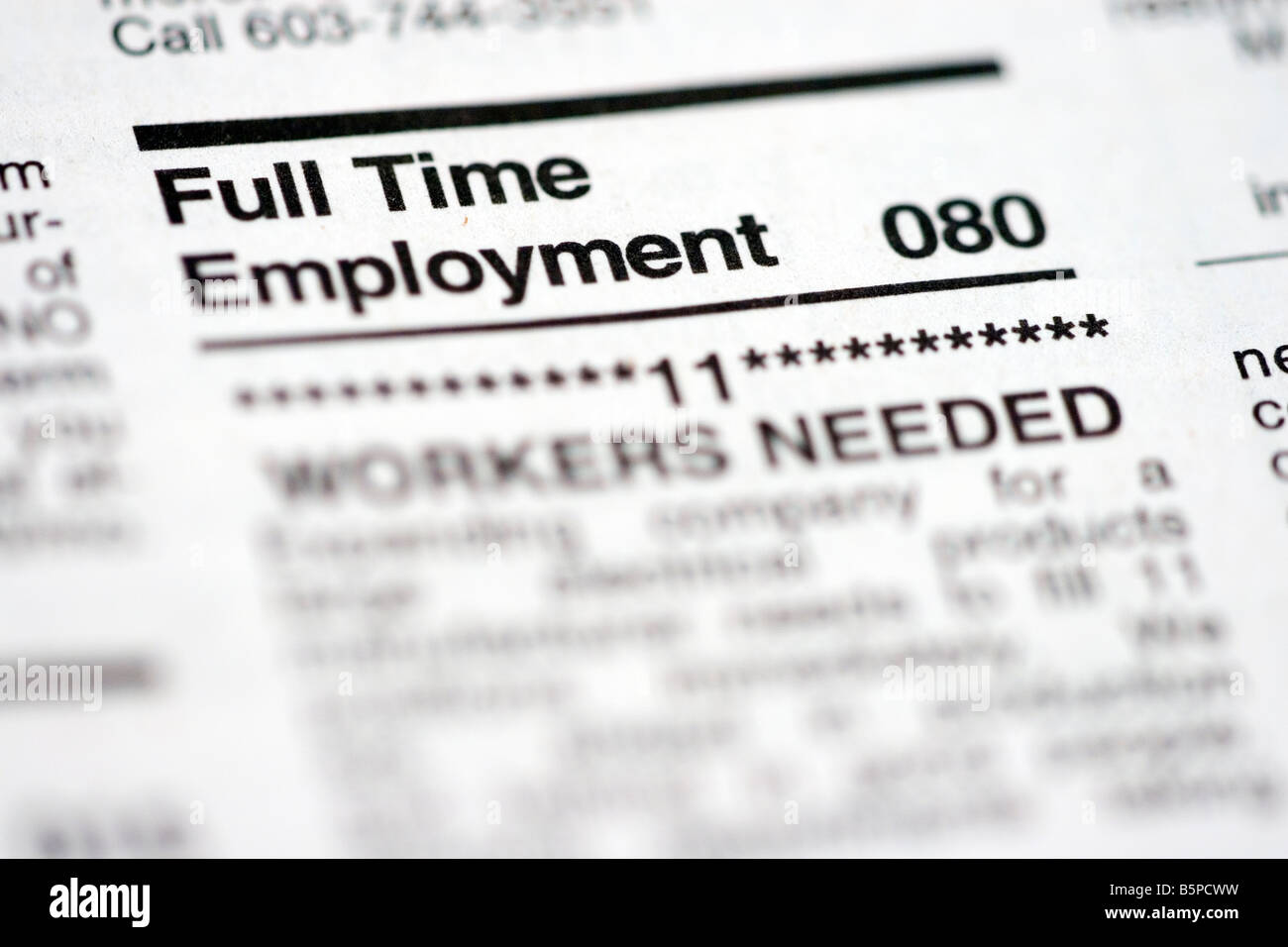 Help wanted job ad from a newspaper Stock Photo - Alamy
