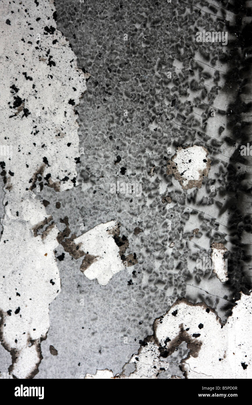 A burnt pattern on drywall from a fire Stock Photo - Alamy