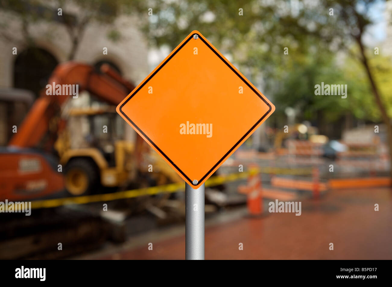 blank square orange traffic sign Stock Photo - Alamy