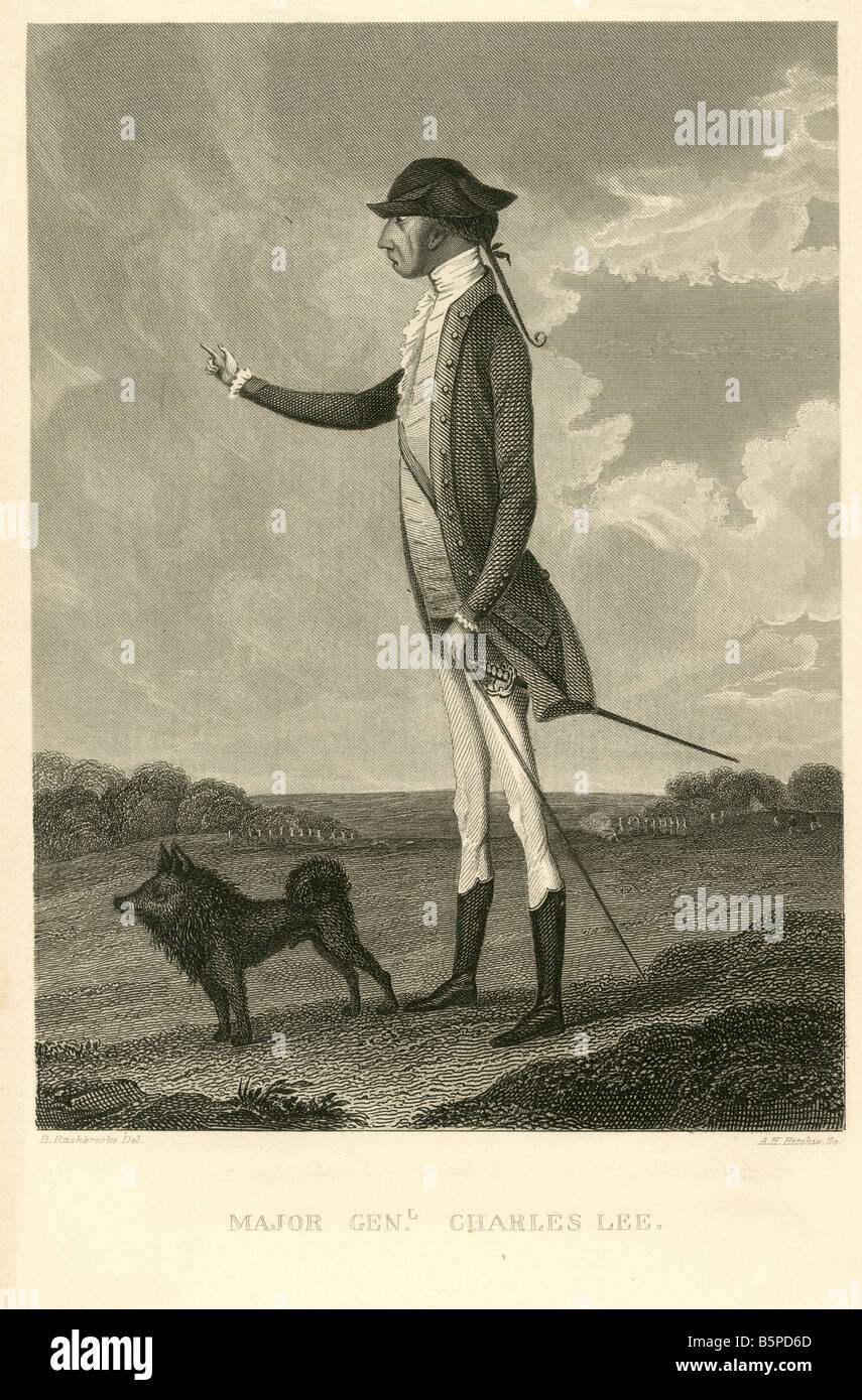 Antique engraving of Major General Charles Lee Stock Photo - Alamy