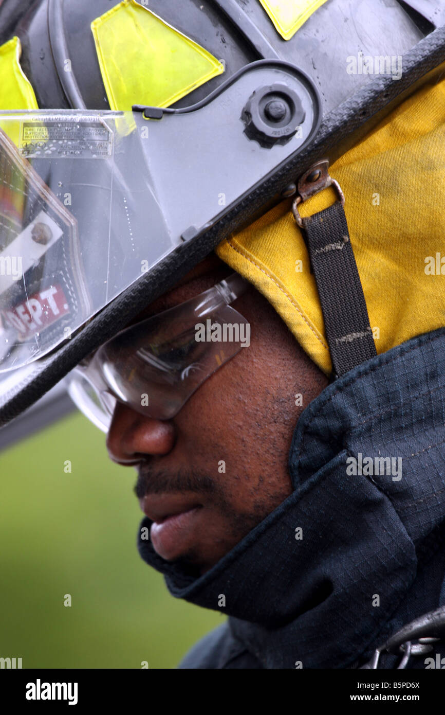 An African American firefighter Stock Photo - Alamy