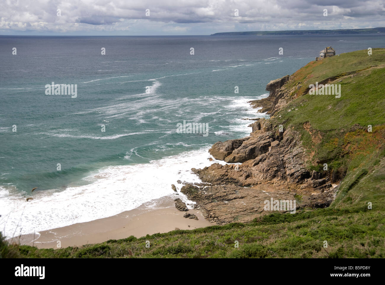 Solitary house on clifftop, Rinsey Head, Cornwall, UK Stock Photo - Alamy